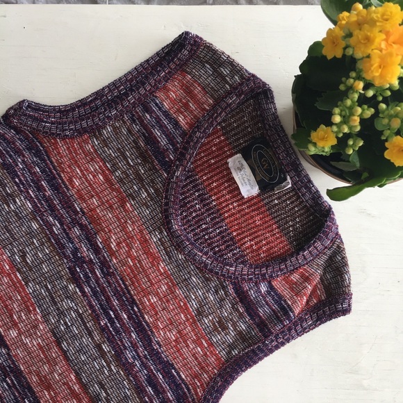 Sweaters | Vintage 7s Striped Acrylic Sweater Vest | Poshmark
